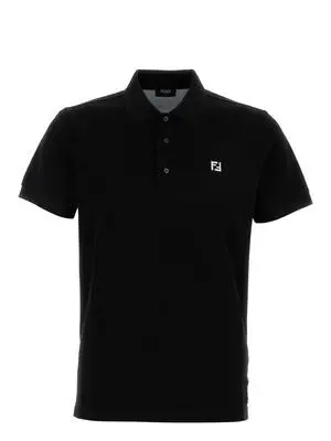 Fendi Piquet Polo Shirt - Black