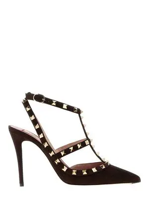 Valentino Garavani VALENTINO GARAVANI Suede Rockstud Pumps Brown