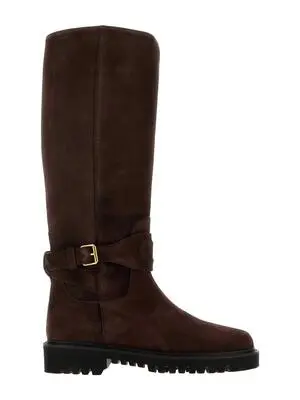 Valentino Garavani Suede Vlogo Signature Boots - Brown