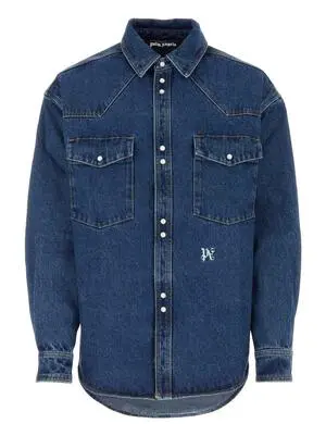 Palm Angels Denim Shirt - Blue