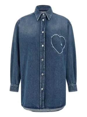 Moschino Heart Denim Shirt - Blue