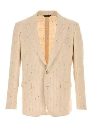 Dolce & Gabbana Embroidered Jersey Blazer - Striped