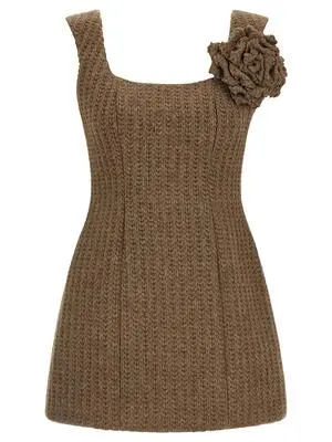 Giuseppe Di Morabito Knitted Wool Mini Dress - Brown