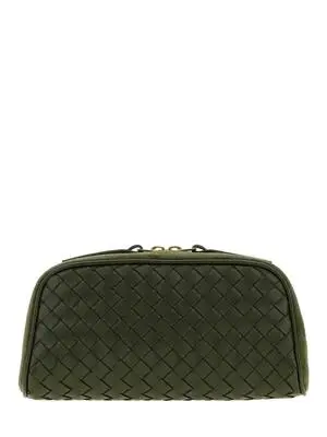 Bottega Veneta BOTTEGA VENETA Bottle Leather And Suede Small Nodo Clutch Green