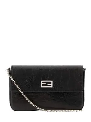 Fendi Leather Tube Wallet - Black
