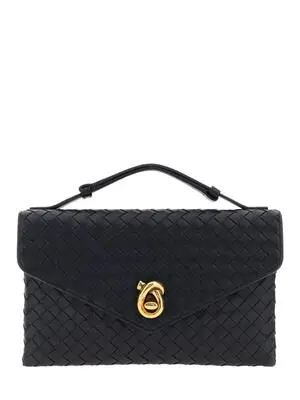 Bottega Veneta Leather Knot Lock Handbag - Blue