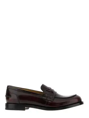 Fendi Leather Ateneo Loafers - Red