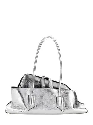 Attico Leather Small La Passeggiata Handbag - Silver