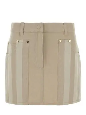 Fendi Beige Drill Mini Skirt - Brown