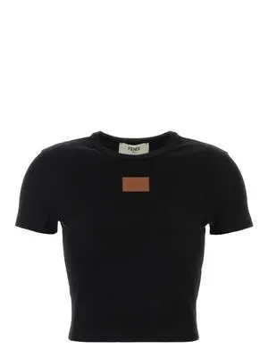 Fendi Stretch Cotton T-shirt - Black