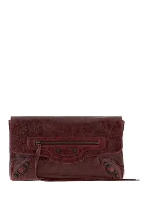 Balenciaga Leather Le City Clutch - Red