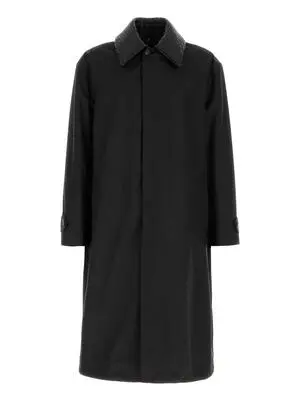 Bottega Veneta Tech Wool Overcoat - Black