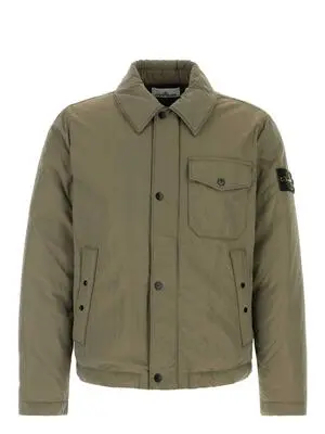 Stone Island Army Polyester Blend Down Jacket - Green