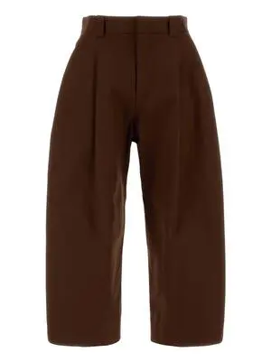 Balenciaga Chocolate Cotton Wide-leg Pant - Brown