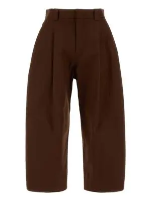 Balenciaga Chocolate Cotton Wide-leg Pant - Brown