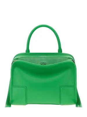 Loewe Grass Leather Small Amazona Handbag - Green
