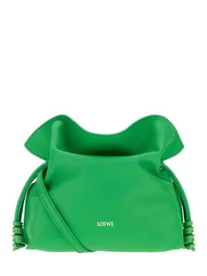Loewe Grass Leather Mini Flamenco Clutch - Green