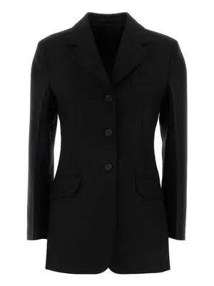 JIL SANDER Wool Blend Blazer - Black