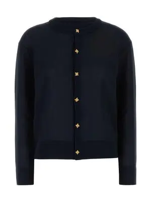 Bottega Veneta Midnight Knit Cardigan - Blue