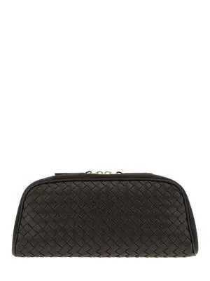 Bottega Veneta Dark Leather Large Nodo Clutch - Brown