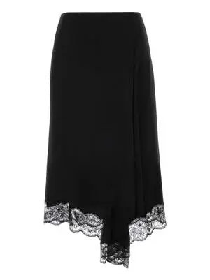 ALEXANDER MCQUEEN Alexander Mcqueen Women Black Crepe Skirt