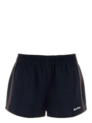 Miu Miu Mohair Blend Shorts - Blue