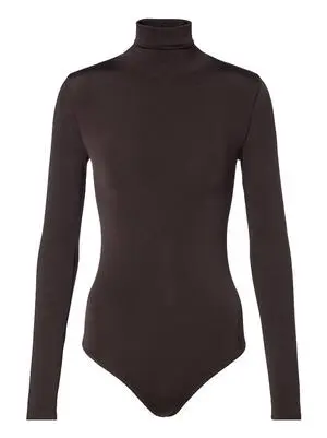 Wolford Colorado Turtleneck Jersey Bodysuit Brown