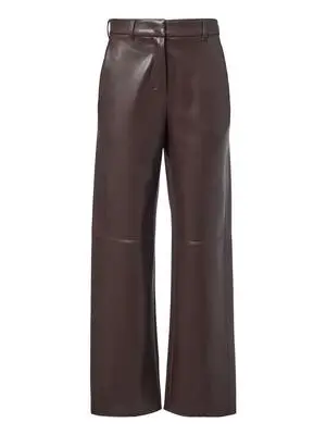 Max Mara Coated Jersey Wide-leg Pants - Brown