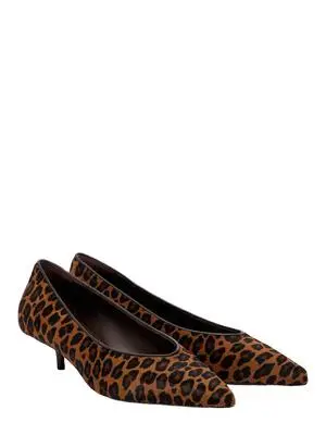 Max Mara Leopard-print Calf Hair Pumps - Brown