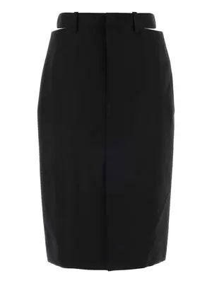 JIL SANDER Wool Blend Skirt - Black