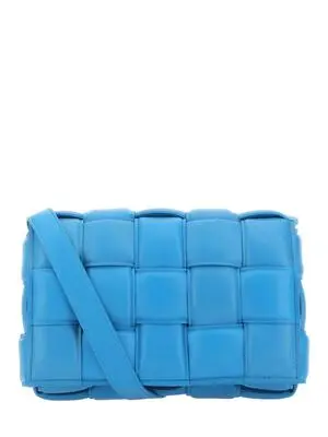 Bottega Veneta Nappa Leather Padded Cassette Cross Body Bag - Blue