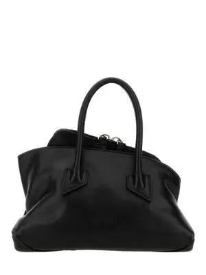 Attico Leather Mini La Passeggiata Handbag - Black