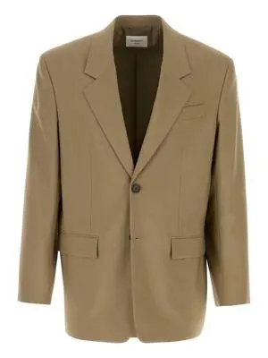 Saint Laurent Khaki Wool Blend Blazer - Green