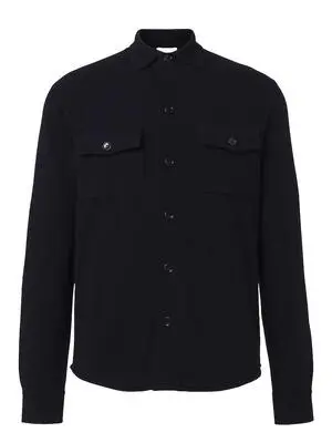 ALLUDE Knitted Wool And Cashmere Shirt Blue