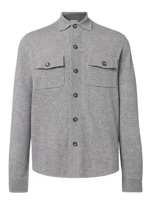 ALLUDE Knitted Wool And Cashmere Shirt Grey