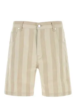 Fendi Fendi Men Embroidered Canvas Bermuda Shorts Multicolor