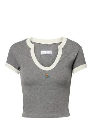 VIVIENNE WESTWOOD Baby Lima Ribbed-knit T-shirt - Grey