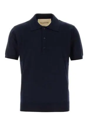 Valentino Garavani Midnight Wool Polo Shirt - Blue