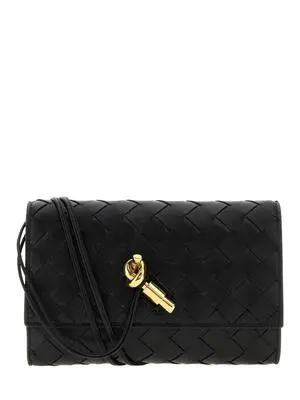 Bottega Veneta Nappa Leather Andiamo Crossbody Bag - Black