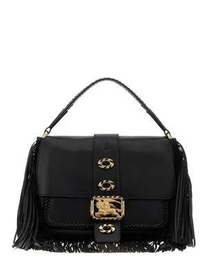 Burberry Leather Small Rider Handbag - Black