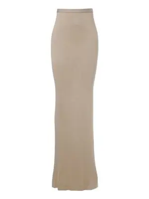 Rick Owens Lilies Slip Jersey Maxi Skirt Beige