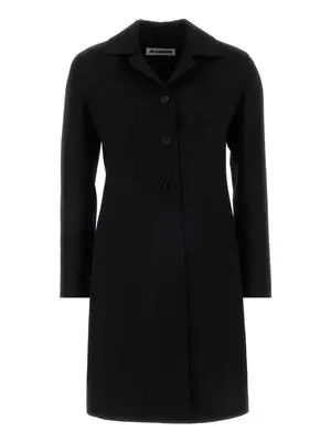JIL SANDER Twill Coat - Black
