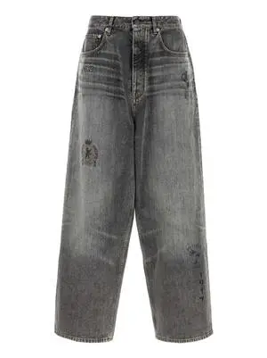 Balenciaga Dark Grey Denim Jeans - Gray