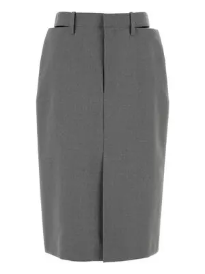 JIL SANDER Wool Skirt - Gray