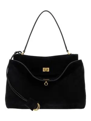 Balenciaga Suede Medium Rodeo Handbag - Black
