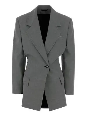 Attico Stretch Wool Blend Blazer - Multicolor