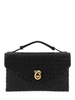 Bottega Veneta Leather Knot Lock Handbag - Black