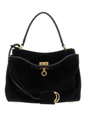 Balenciaga Suede Mini Rodeo Handbag - Black