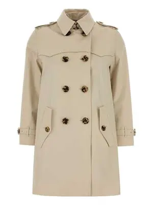 Burberry Sand Gabardine Trench Coat - Brown