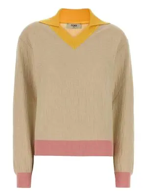 Fendi Cotton Blend Polo Shirt - Brown